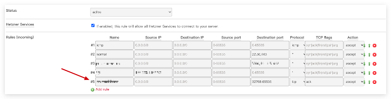 Hetzner 独立服务器防火墙规则配置，允许传出连接 ｜ Flâneur